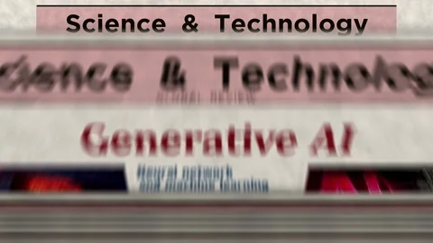 Generative AI neural networks newspaper ... | Stock Video | Pond5