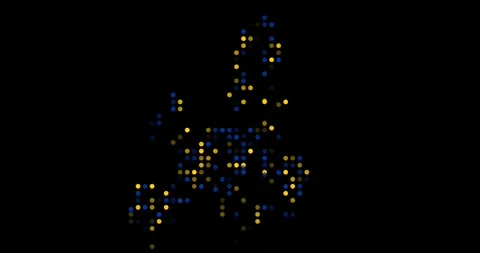 Generative Dot Flow Builds EU Continent ... | Stock Video | Pond5