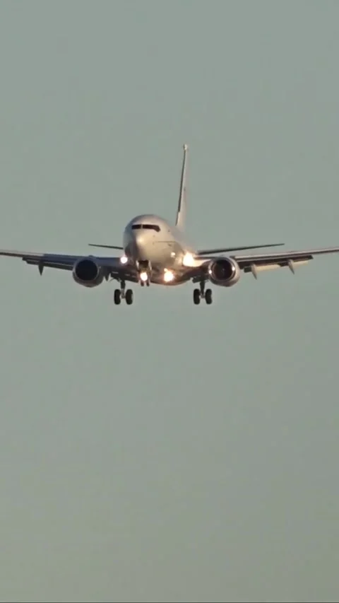 generic airplane unmarked white arriving... | Stock Video | Pond5