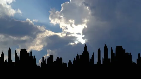 Generic Cityscape Silhouette: Skyline, B... | Stock Video | Pond5