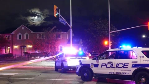 Generic police scene at night with full ... | Stock Video | Pond5