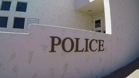 Generic Police Sign On Modern Building | Stock Video | Pond5