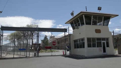generic prison gates with guard tower su... | Stock Video | Pond5