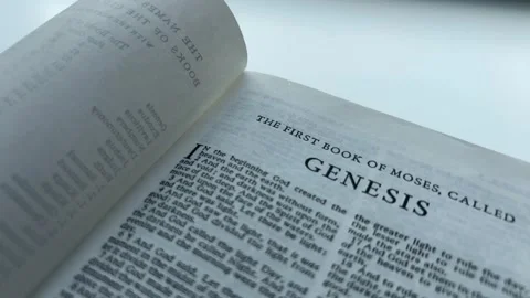 Genesis First Book Bible, Slider Shot | Stock Video | Pond5