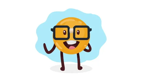 genius emoji with eyeglasses comic chara... | Stock Video | Pond5