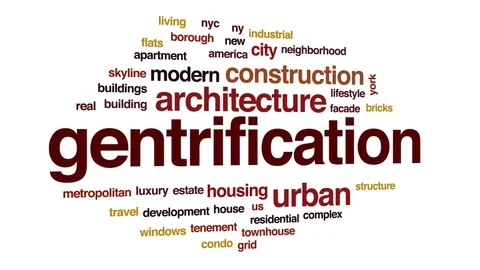 Gentrification animated word cloud, text... | Stock Video | Pond5