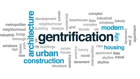 Gentrification animated word cloud, text... | Stock Video | Pond5