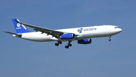 GEODIS Airbus A330 Cargo Airplane Aircra... | Stock Video | Pond5