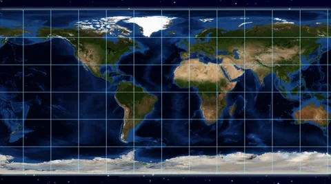 Geographic (equirectangular) world map p... | Stock Video | Pond5