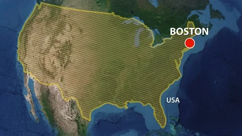 Geolocation of the city of Boston on the... | Stock Video | Pond5