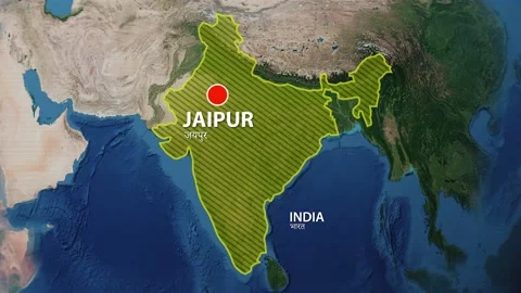 Geolocation of the city of Jaipur on the... | Stock Video | Pond5
