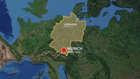 Geolocation of the city of Munchen on th... | Stock Video | Pond5