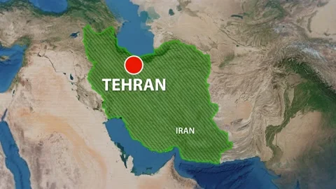 Geolocation of the city of Tehran on the... | Stock Video | Pond5