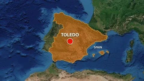 Geolocation of the city of Toledo on the... | Stock Video | Pond5