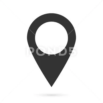 Geolocation icon on a white background. Linear pin code icons of the ...