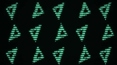 Geometric Background in Ascii Code Retro... | Stock Video | Pond5