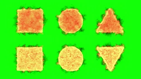 Geometric fire shapes ignite and burn is... | Stock Video | Pond5