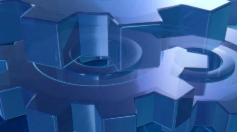 Geometric Gears Abstract Blue Background | Stock Video | Pond5