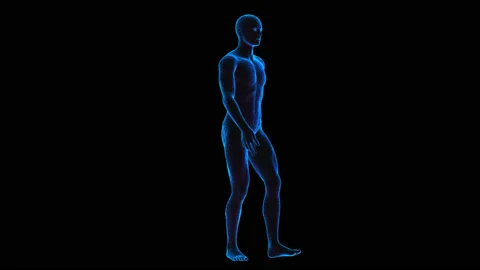 Geometric laser human figure walking iso... | Stock Video | Pond5