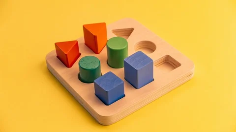 Geometric shape and color matching 3d wo... | Stock Video | Pond5