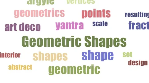 Geometric Shapes Word Cloud Animated On ... | Stock Video | Pond5