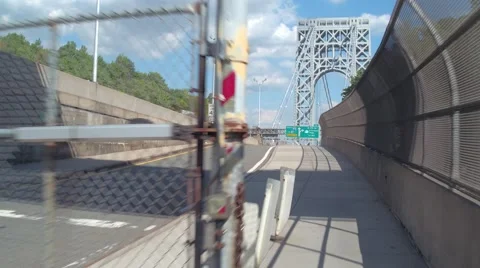 George Washington Bridge pedestrian walk... | Stock Video | Pond5