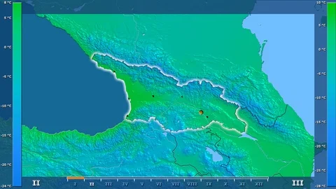Georgia - average temperature, borders a... | Stock Video | Pond5