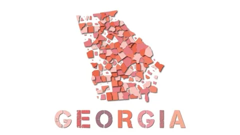 Georgia map with paper regions. Animated... | Stock Video | Pond5