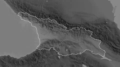 Georgia map - solid. Border. Grayscale. ... | Stock Video | Pond5