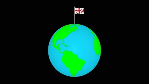 Georgia national flag fly animated on pl... | Stock Video | Pond5