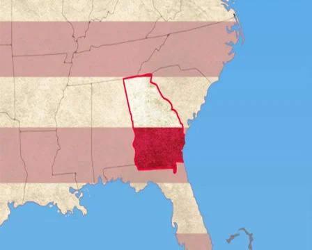Georgia pull out, smooth USA map, all st... | Stock Video | Pond5