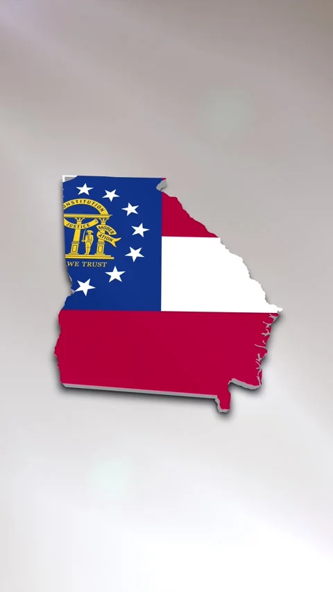 Georgia State Flag on Map | Stock Video | Pond5