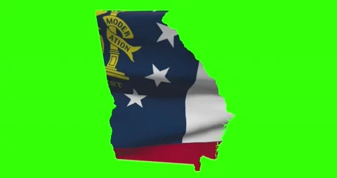 Georgia state map outline with flag anim... | Stock Video | Pond5