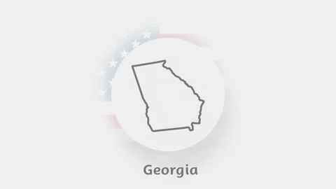 Georgia State of USA. Animated map of US... | Stock Video | Pond5