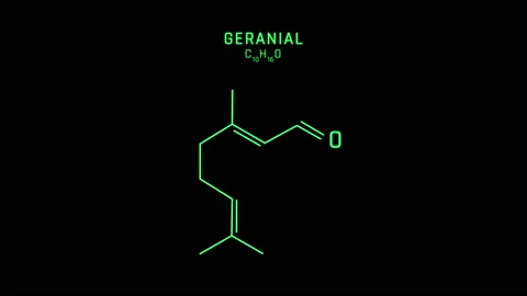 Geranial Skeletal Formula or Molecular S... | Stock Video | Pond5