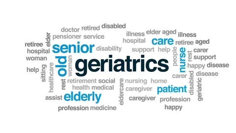 Geriatrics animated word cloud, text des... | Stock Video | Pond5