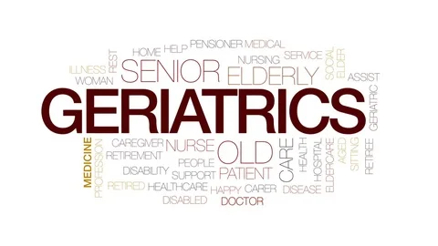 Geriatrics animated word cloud, text des... | Stock Video | Pond5