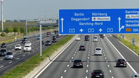 German Autobahn Motorway Expressway To B... | Stock Video | Pond5