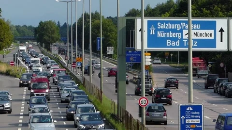 German Autobahn Motorway Expressway to S... | Stock Video | Pond5