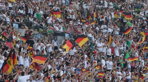 German Happy Crowd People Waving Flag Ce... | Stock Video | Pond5