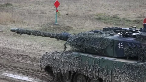 German military Leopard 2A6 main battle ... | Stock Video | Pond5