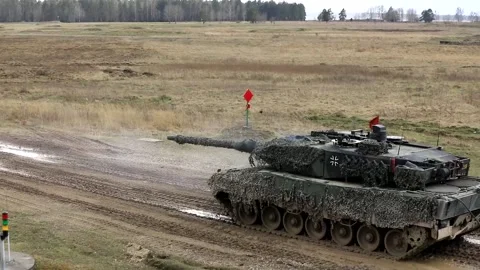 German military Leopard 2A6 main battle ... | Stock Video | Pond5