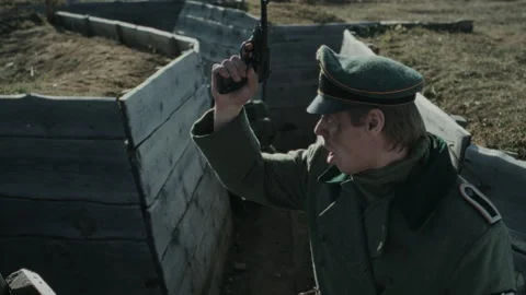 German Officer Giving Military Command | Stock Video | Pond5