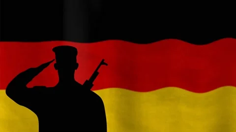 German soldier saluting the blur waving ... | Stock Video | Pond5