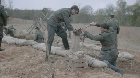 German Soldiers building trenches, World... | Stock Video | Pond5