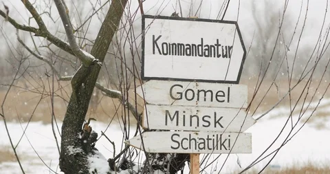 German wooden sign board Of World War II... | Stock Video | Pond5