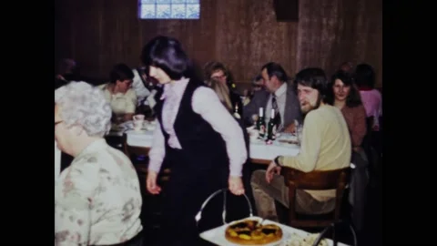 Germany 1975, Retro Dining Scene from th... | Stock Video | Pond5