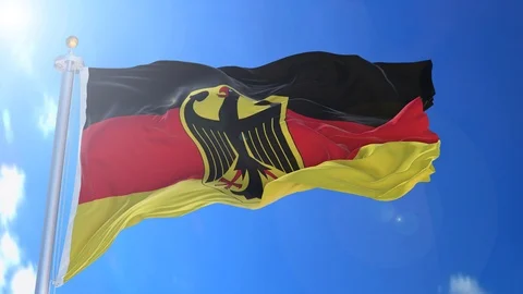 Germany animated flag pack in 3D and gre... | Stock Video | Pond5