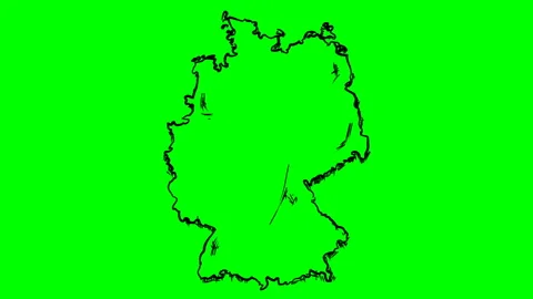 Germany drawing outline map green screen... | Stock Video | Pond5