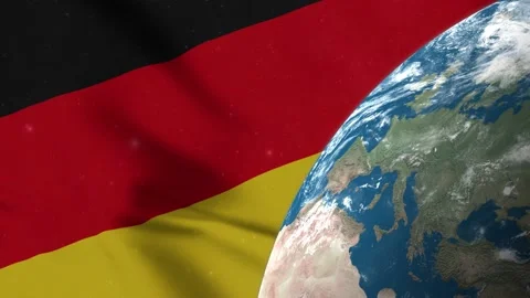 Germany Flag and Germany Map on Earth Gl... | Stock Video | Pond5